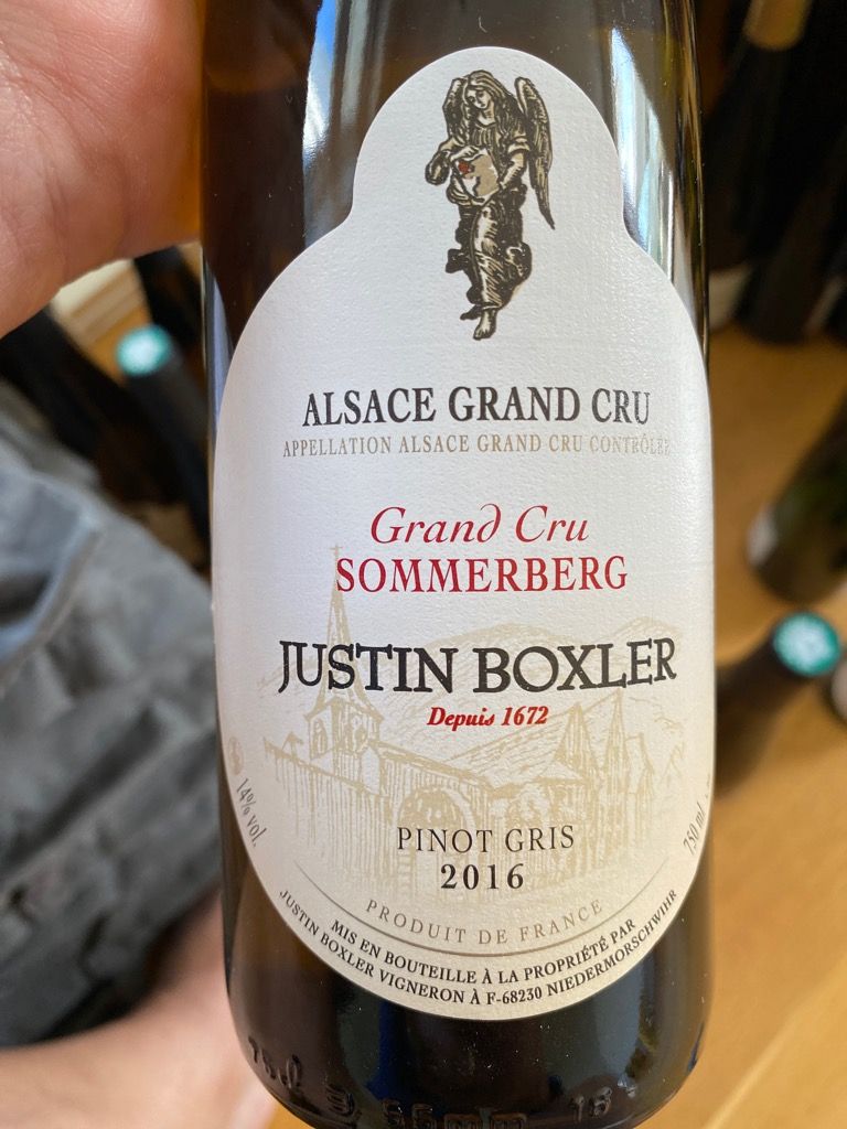 2017 Justin Boxler Pinot Gris Sommerberg, France, Alsace, Alsace Grand ...