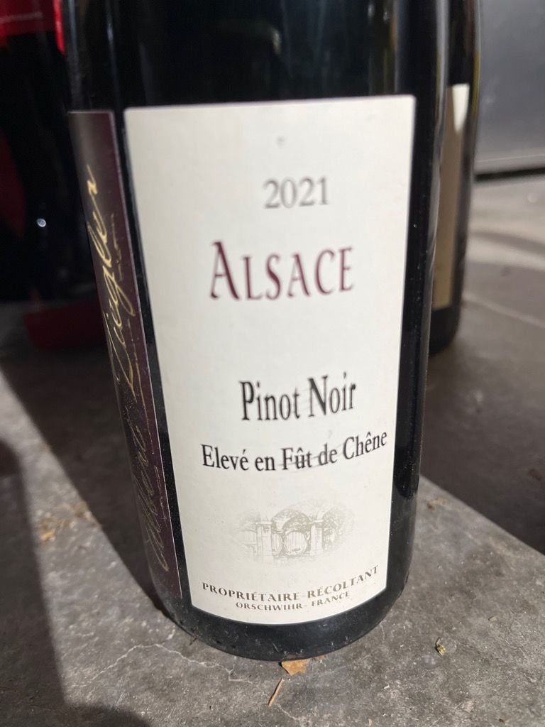 2021 Albert Ziegler Pinot Noir Fût de Chêne, France, Alsace - CellarTracker