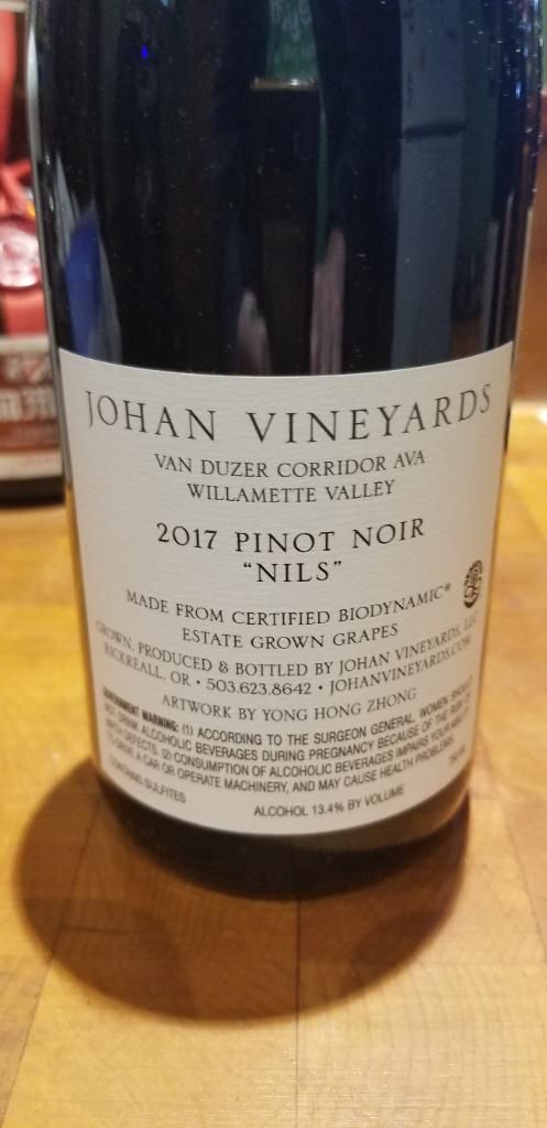 2017 Johan Vineyards Pinot Noir Nils, USA, Oregon, Willamette Valley ...