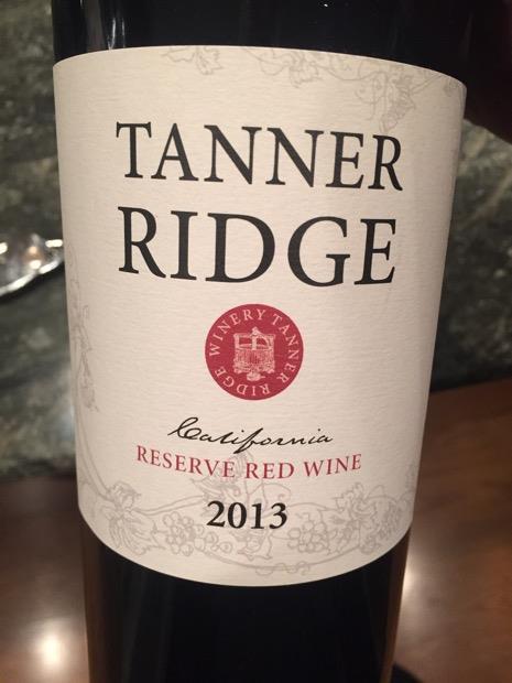 2013 Tanner Ridge Reserve Red Wine, USA, California, North Coast ...