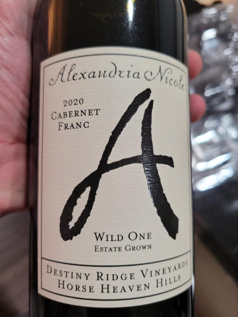2020 Alexandria Nicole Cabernet Franc Wild One Destiny Ridge Vineyards ...