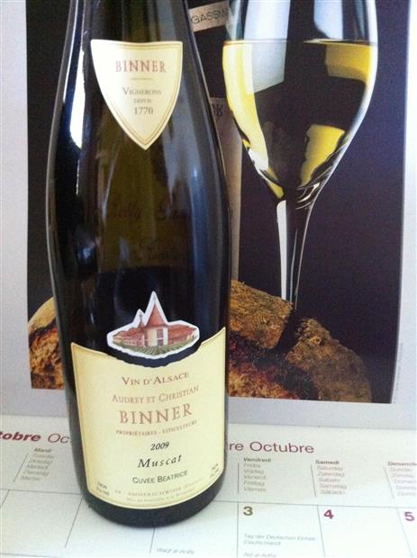 2009 Domaine Binner Muscat Cuvée Béatrice, France, Alsace - CellarTracker