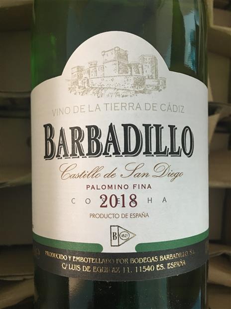2018 Barbadillo Palomino Fino Vino de la Tierra de Cádiz Castillo de ...