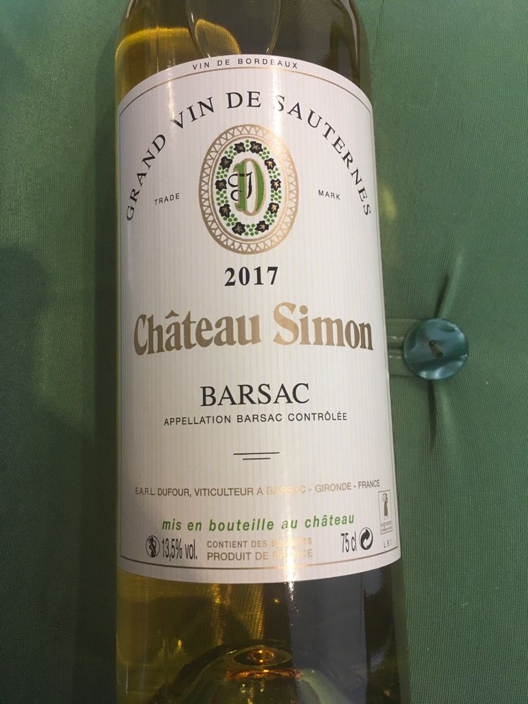 2018 Château Simon, France, Bordeaux, Sauternais, Barsac - CellarTracker