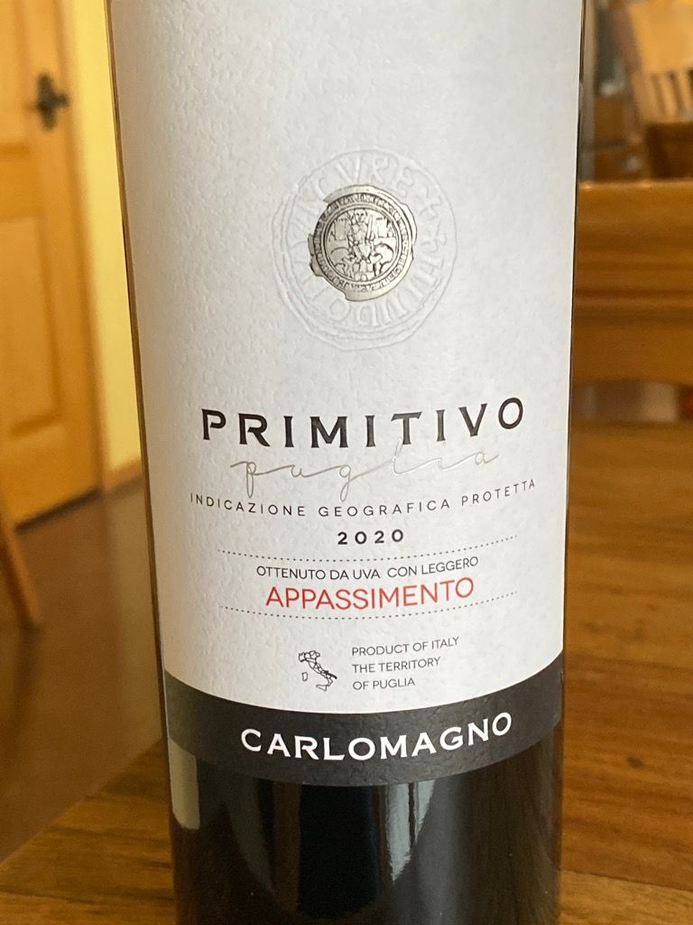 2021 Carlomagno Primitivo Apassimento Puglia IGT, Italy, Puglia, Puglia ...