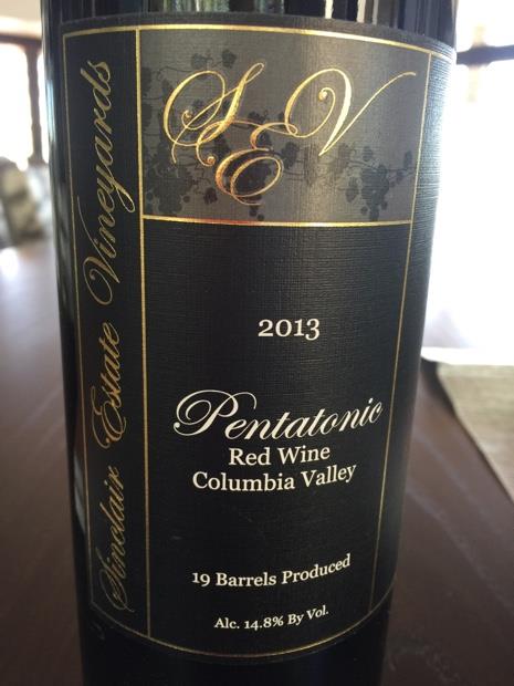 2013 Sinclair Estate Vineyards Pentatonic, USA, Washington, Columbia ...