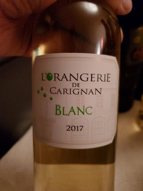2014 Château Carignan l'orangerie de Carignan Blanc, France, Bordeaux ...