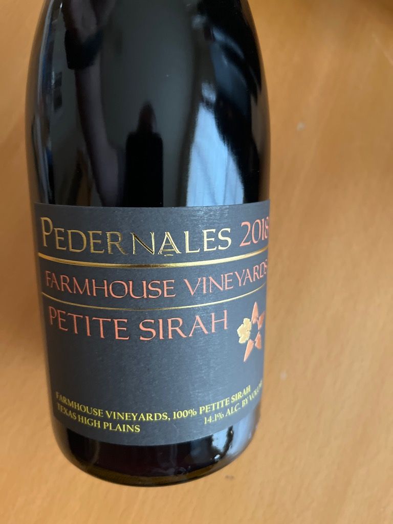 2019 Pedernales Cellars Petite Sirah Farmhouse Vineyards, USA, Texas ...