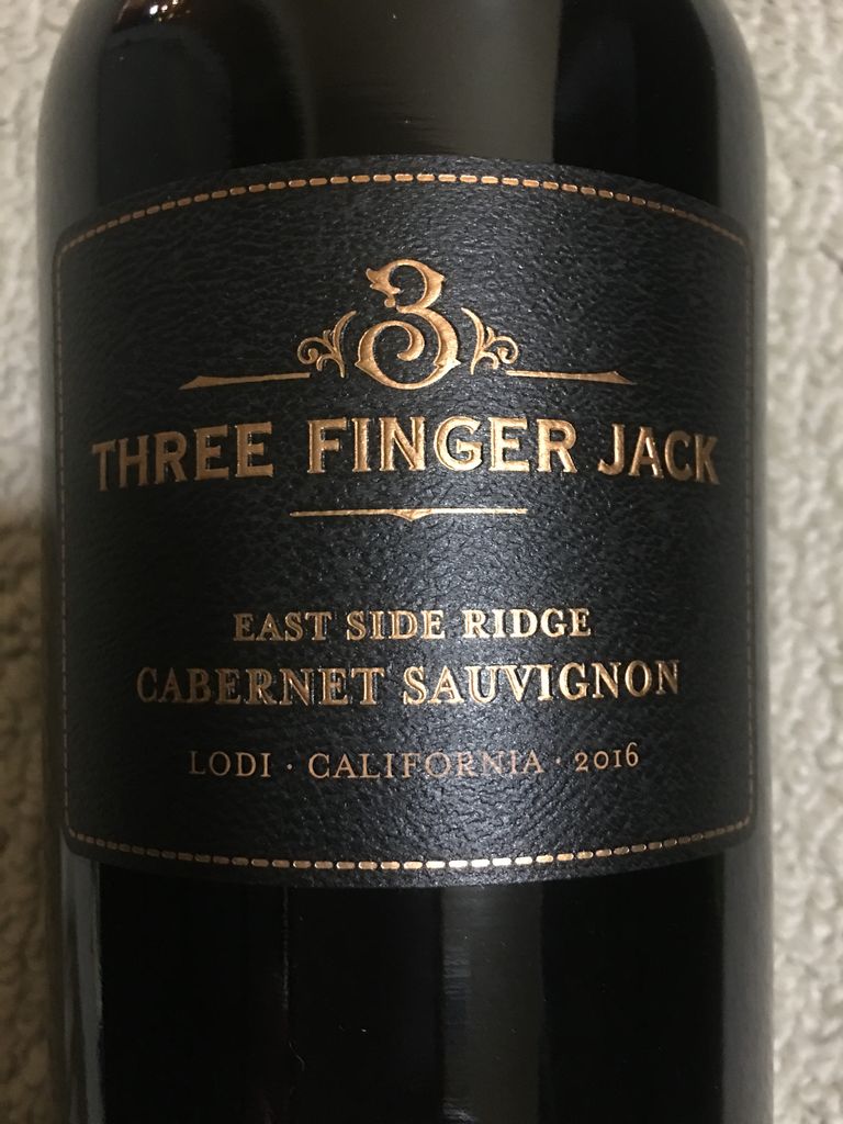 2016 Three Finger Jack Cellars Cabernet Sauvignon East Side Ridge, USA ...