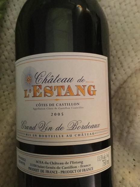 2005 Château de l'Estang, France, Bordeaux, Libournais, Castillon Côtes ...