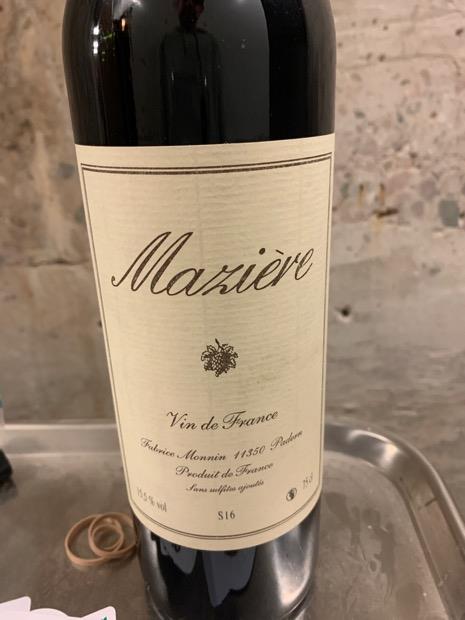 2016 Mazière Fabrice Monnin Corbières Vin de Table Francais, France ...