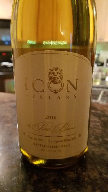 2016 Icon Cellars Viognier Le Petit Blanc, USA, Washington, Columbia ...
