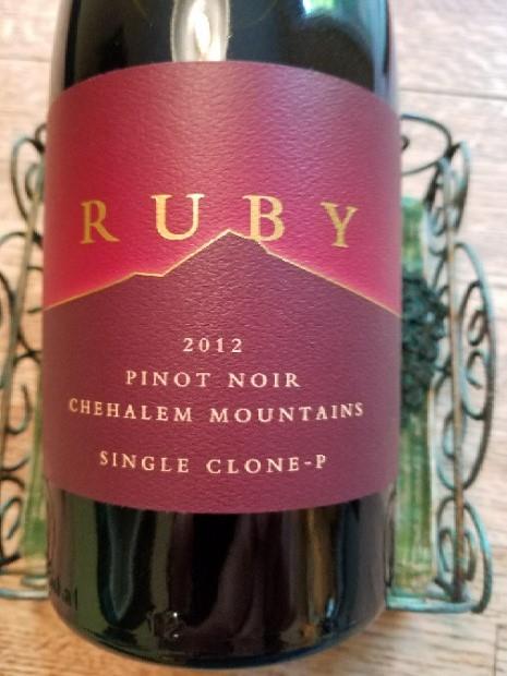 2012 Ruby Vineyard Pinot Noir Willamette Valley, USA, Oregon ...