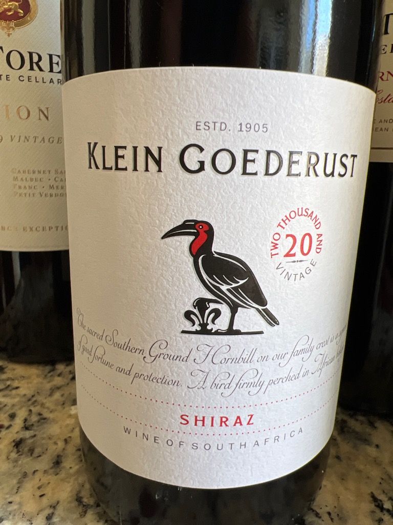 2021 Klein Goederust Shiraz, South Africa, Coastal Region, Franschhoek ...