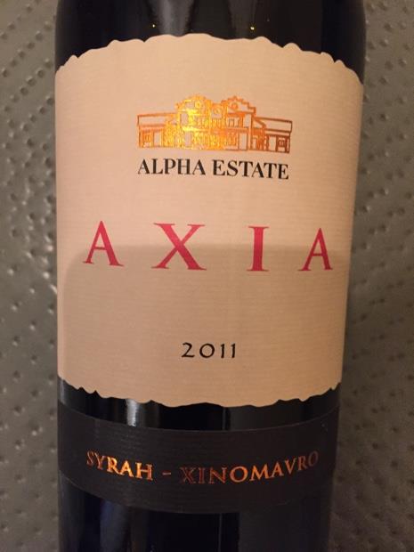 2011 Alpha Estate Axia Xinomavro - Syrah, Greece, Macedonia, Florina ...