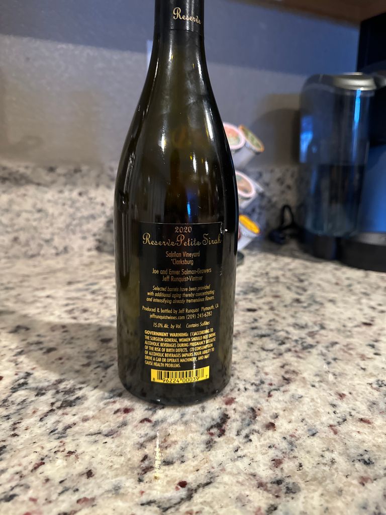 2021 Jeff Runquist Petite Sirah Reserve, USA, California, Central ...