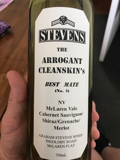 NV Graham Stevens The Arrogant Cleanskin Cab Shiraz Temp Merlot ...