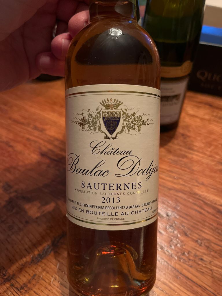 2013 Château Baulac Dodijos, France, Bordeaux, Sauternais, Sauternes - CellarTracker