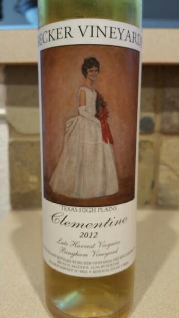 2012 Becker Vineyards Viognier Clementine, USA, Texas, Texas Hill ...