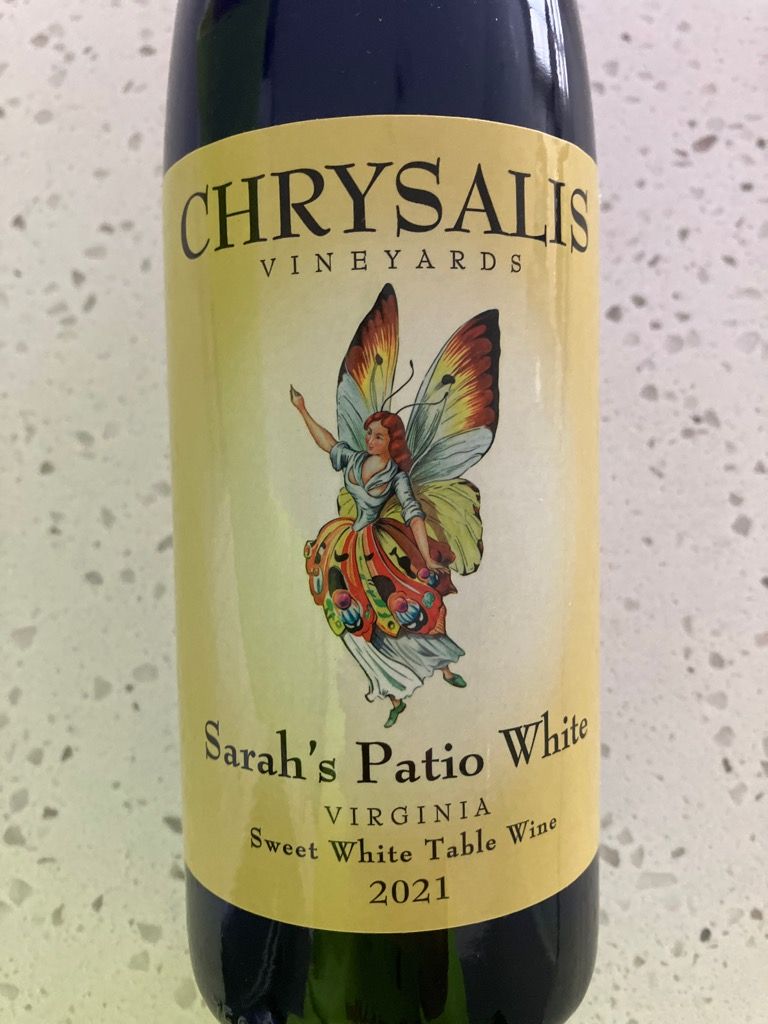 2021 Chrysalis Vineyards Sarah's Patio White, USA, Virginia, Northern ...