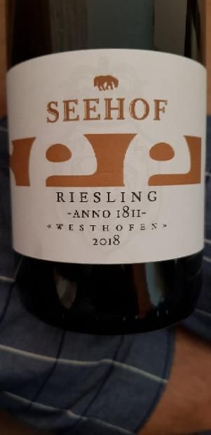 2020 Weingut Seehof Westhofener Riesling Anno 1811, Germany ...