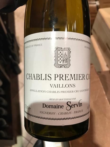 2013 Domaine Servin Chablis 1er Cru Vaillons, France, Burgundy, Chablis ...