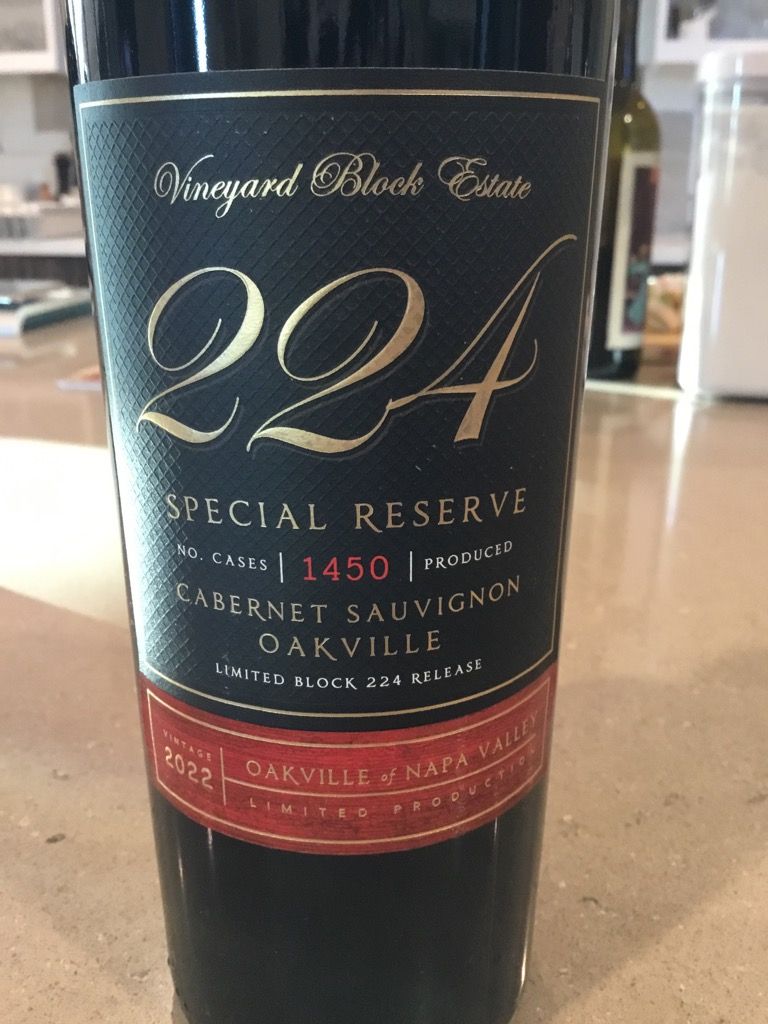 2022 Vineyard Block Estate Cabernet Sauvignon 224 Special Reserve, USA ...