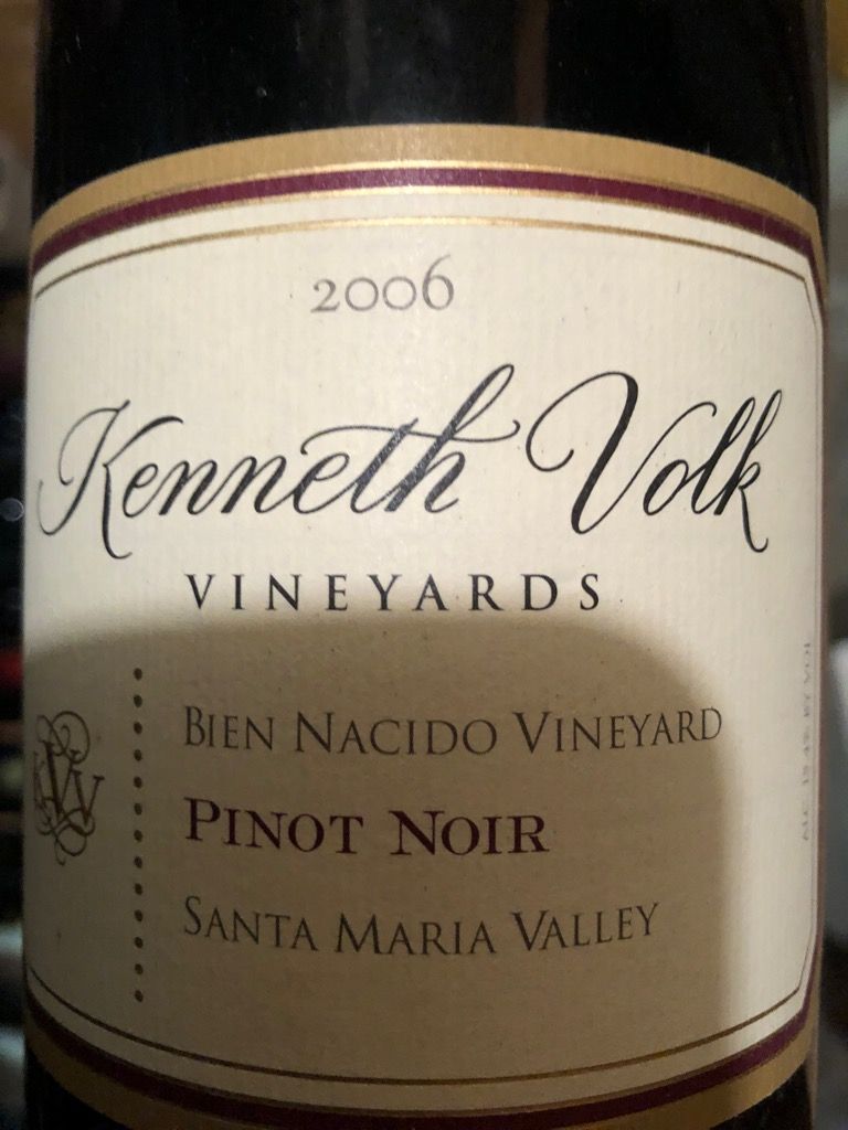 2006 Kenneth Volk Pinot Noir Santa Maria Cuvée, USA, California ...