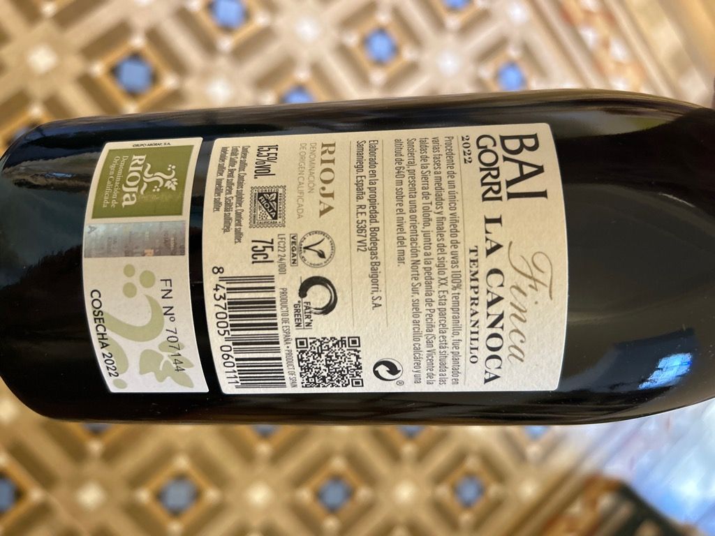 2022 Bodegas Baigorri Rioja Finca La Canoca, Spain, La Rioja, La Rioja ...