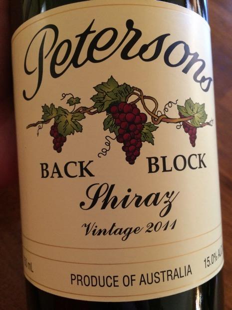 2011 Petersons Shiraz Back Block, Australia, New South Wales, Hunter ...