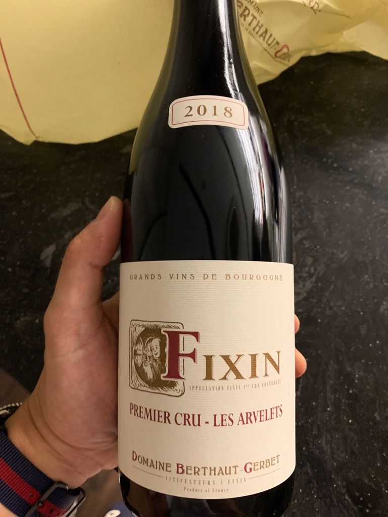 2018 Domaine Berthaut-Gerbet Fixin 1er Cru Les Arvelets, France ...
