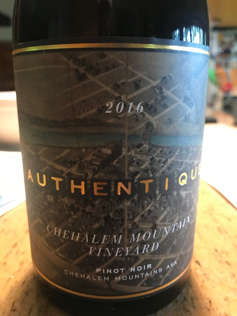 2016 Authentique Wine Cellars Pinot Noir Chehalem Mountain Vineyard ...