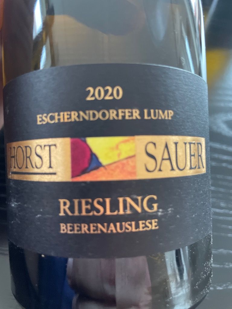 2020 Horst Sauer Escherndorfer Lump Riesling Beerenauslese, Germany, Franken - CellarTracker