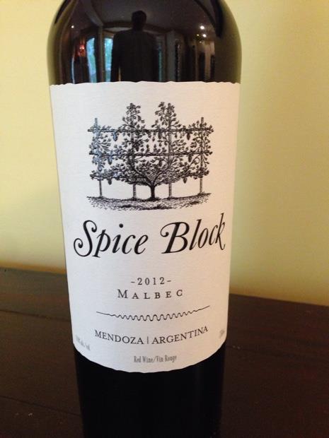 2013 Spice Block Malbec, Argentina, Mendoza, Valle de Uco, Tupungato ...