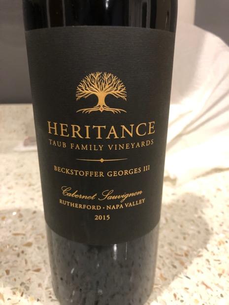 2016 Heritance Cabernet Sauvignon Beckstoffer Georges III, USA ...