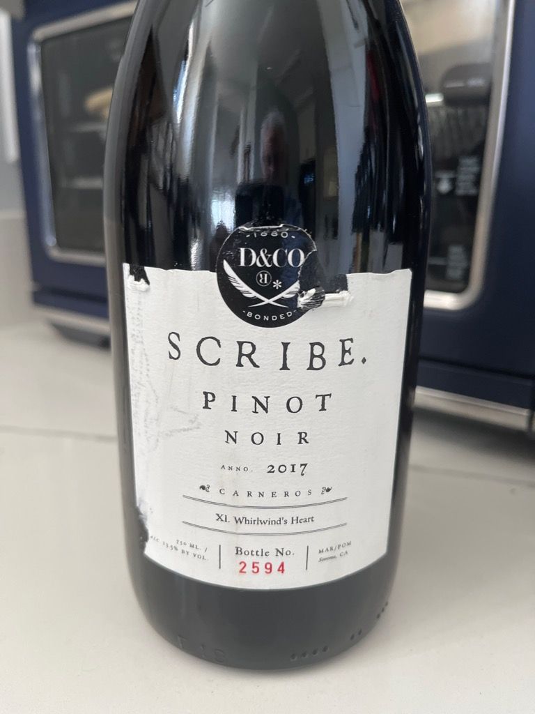 2017 Scribe Pinot Noir XI. Whirlwind's Heart, USA, California, Napa ...