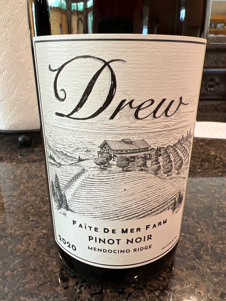 2021 Drew Family Cellars Pinot Noir Faîte De Mer Farm Drew Estate ...