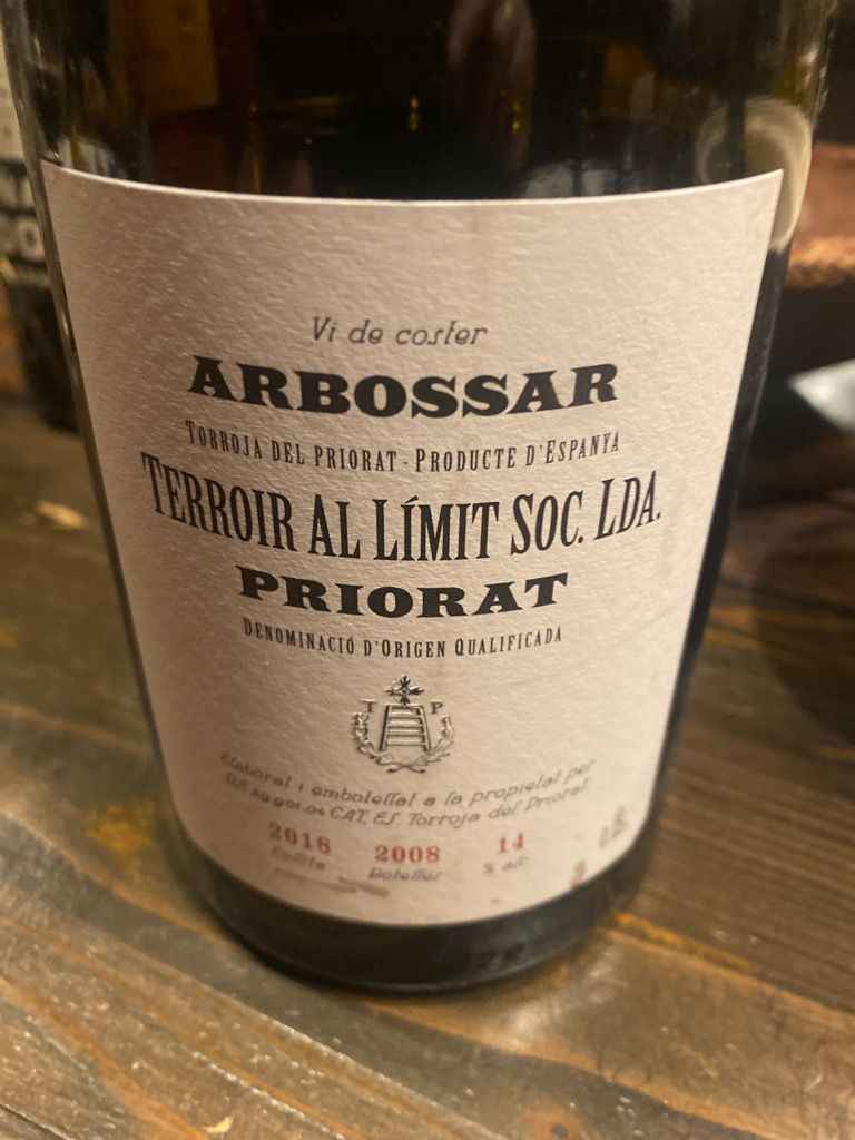 2019 Terroir Al Limit Soc. Lda. Priorat L'Arbossar, Spain, Catalunya ...