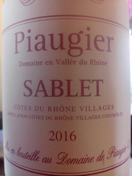 2016 Domaine de Piaugier Côtes du Rhône Villages Sablet Rosé, France ...