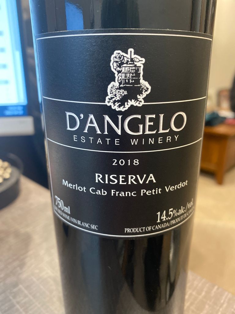 2018 D'Angelo Estate Winery Riserva, Canada, British Columbia, Okanagan ...