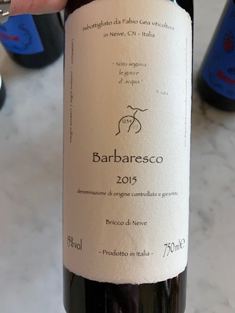 2015 Fabio Gea Barbaresco, Italy, Piedmont, Langhe, Barbaresco ...
