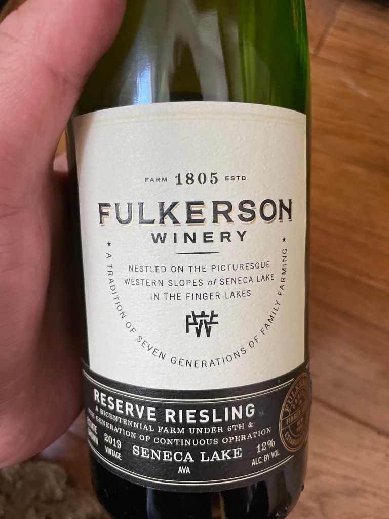2020 Fulkerson Riesling Reserve, USA, New York, Finger Lakes, Seneca ...