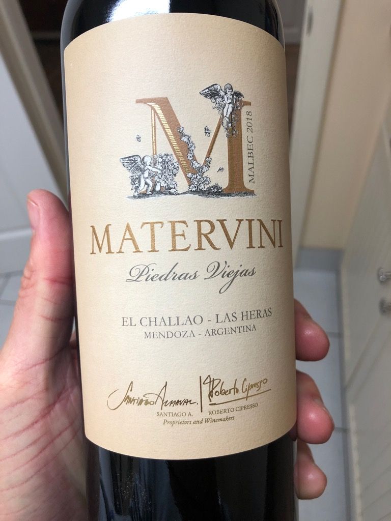 2018 Matervini Malbec Piedras Viejas El Challao, Argentina, Mendoza ...