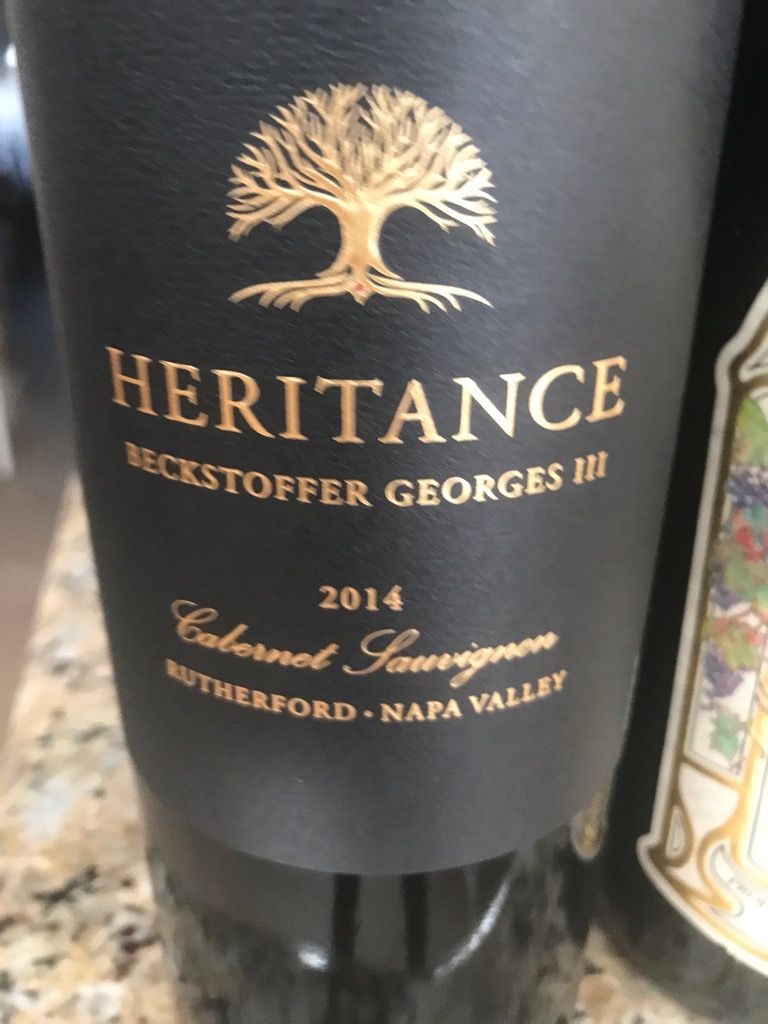 2017 Taub Family Vineyards Cabernet Sauvignon Heritance Beckstoffer ...
