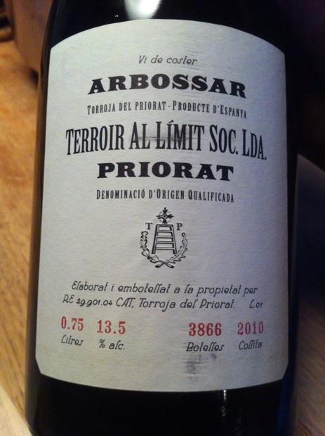 2010 Terroir Al Limit Soc. Lda. Priorat L'Arbossar, Spain, Catalunya ...