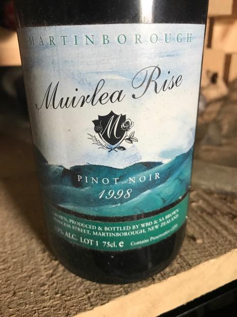 1996 Muirlea Rise Pinot Noir, New Zealand, North Island, Wairarapa ...