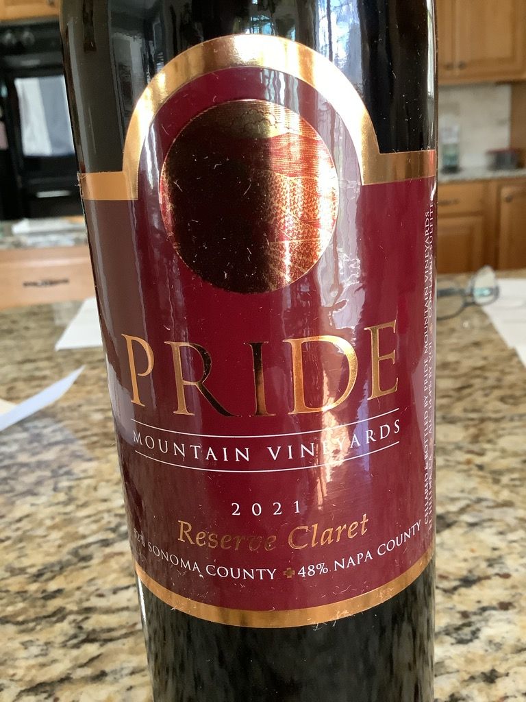 2021 Pride Mountain Vineyards Reserve Claret, USA, California, North ...
