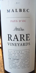 2010 Rare Vineyards Malbec, France, Languedoc Roussillon, Vin de Pays d ...