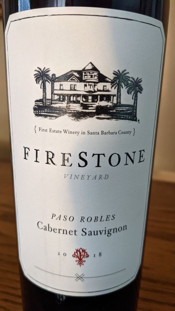 2017 Firestone Vineyard Cabernet Sauvignon Paso Robles, USA, California ...