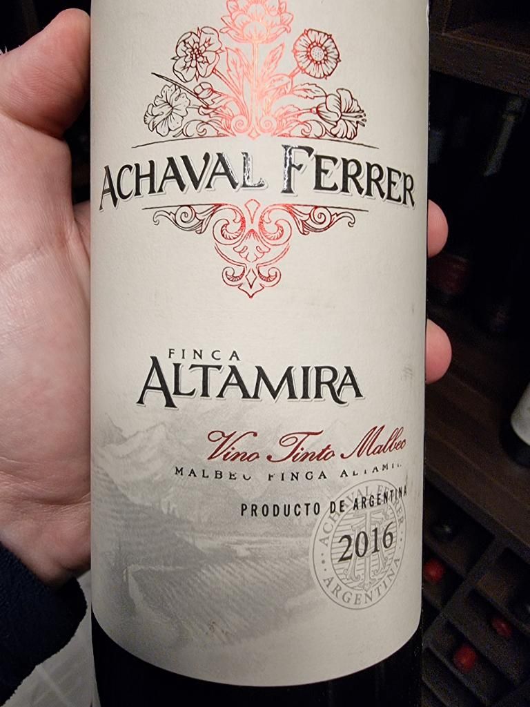 2016 Achával-Ferrer Malbec Finca Altamira, Argentina, Mendoza, Valle de ...